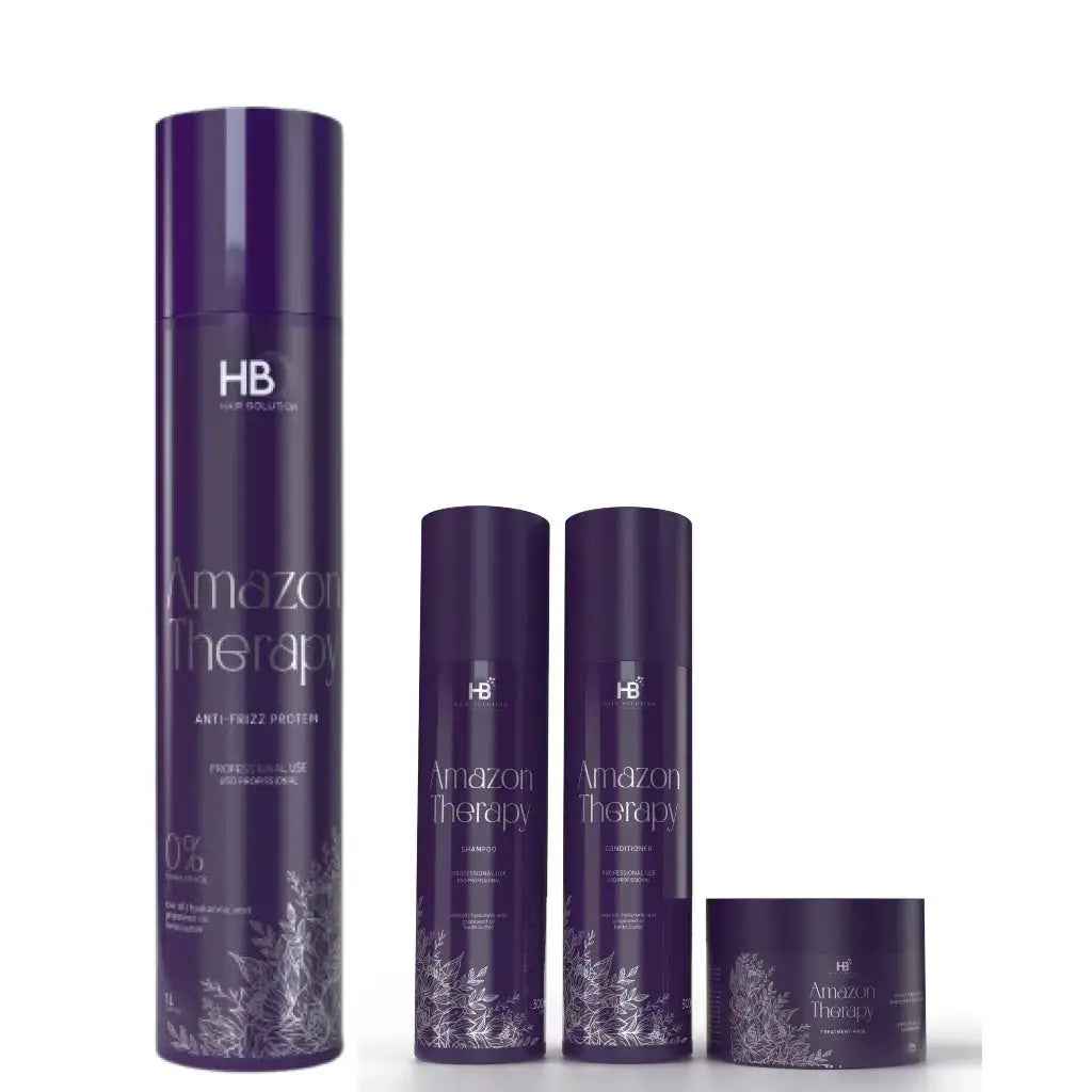 HB HAIR SOLUTION Amazon Therapy Brazilian Anti Frizz Hair Treatment Set ...